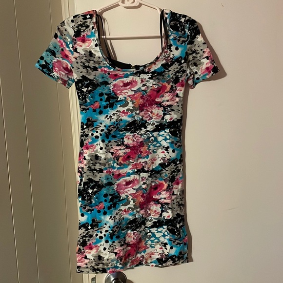 Material Girl | Dresses | Material Girl Bodycon Mini Dress Blue Pink ...
